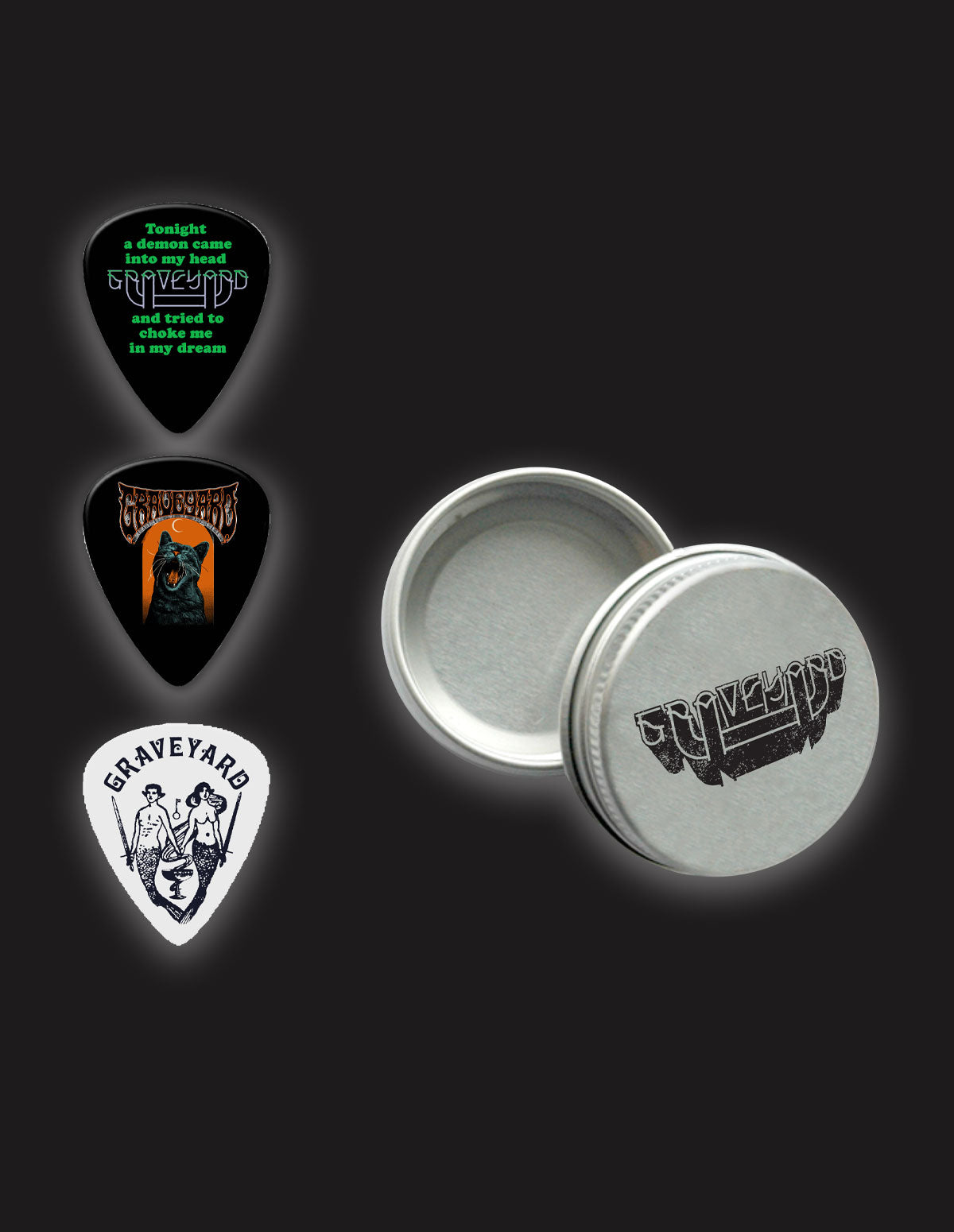GRAVEYARD "3 Piece Plectrum" Silver Box – Lo-Fi-Merchandise