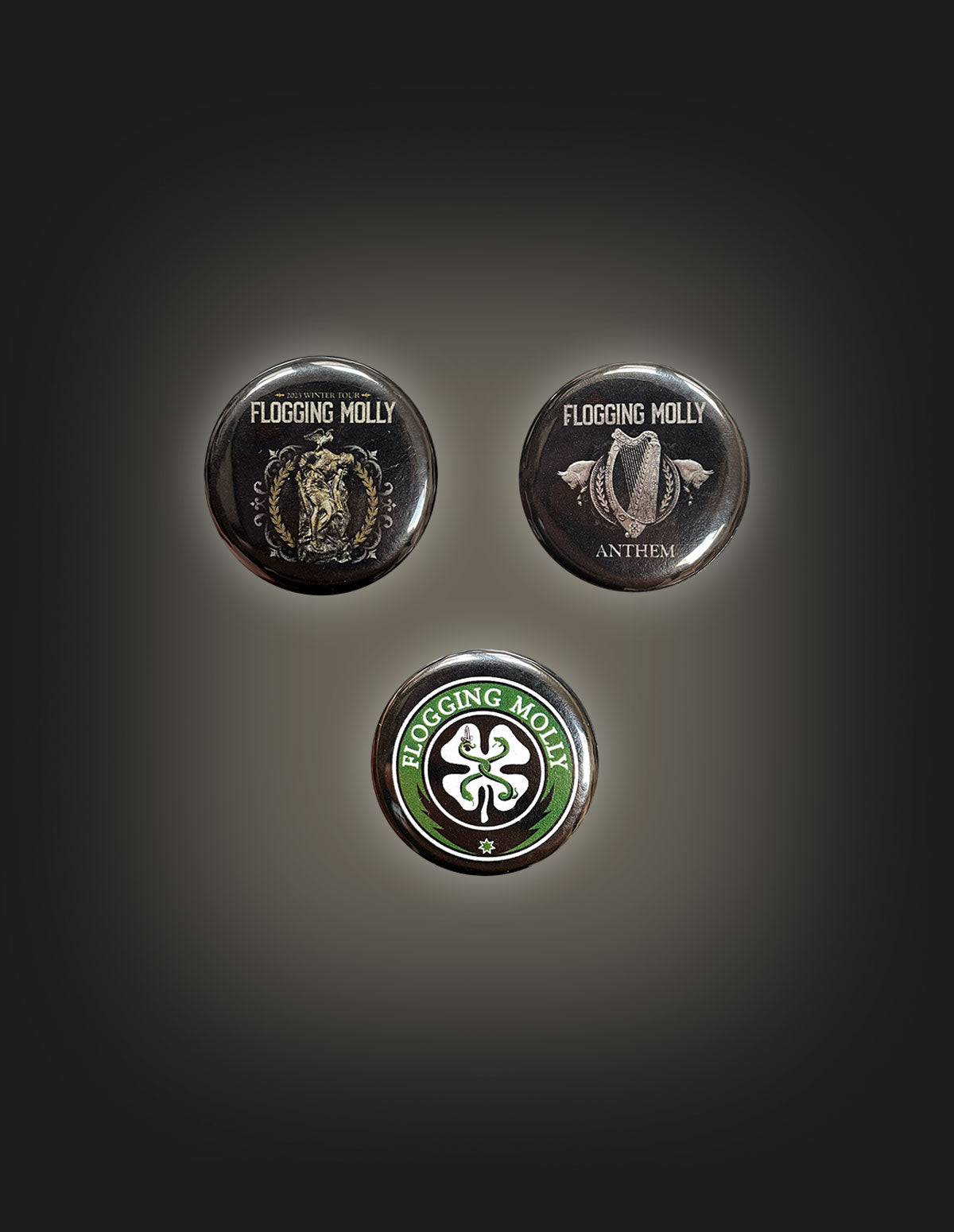 FLOGGING MOLLY "Button Set 3 Pcs" – Lo-Fi-Merchandise