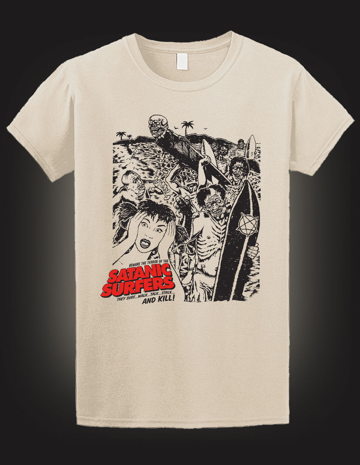 SATANIC SURFERS "Zombeach" T-Shirt NATURAL WHITE – Lo-Fi-Merchandise